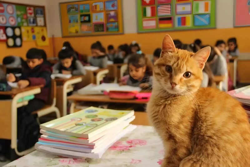 Le chat orange qui a fait irruption dans une classe de CE2 — et a ...